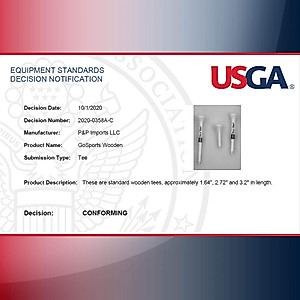 GoSports 3.25 Inch XL GS Tour Tee Premium Wooden Golf Tees - 200 XL Tee Player's Pack Driver and Iron/Hybrid Tees, Choose Your Tee Color