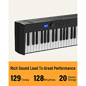 KONIX Folding Piano Keyboard 88 Key, Full Size Semi-Weighted Foldable Piano Keyboard, Bluetooth Portable Electronic Keyboard Piano with Sheet Music Stand, Sustain Pedal and Piano Bag, Black