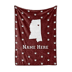 State Pride Series Mississippi - Personalized Custom Fleece Throw Blankets with Your Family Name - Starkville Edition