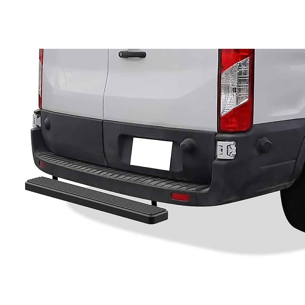 APS Rear Step Bar 5 inches Matte Black Compatible with Ford Transit 2015-2024 Full Size Van (Exclude 2022-2024 E-Transit) (Nerf Bars Side Steps Side Bars)
