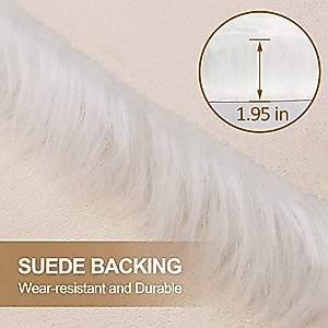 TENNOLA Sheepskin Rug 6x9 White Faux Fur Area Rugs for Living Room Fluffy Washable Rugs for Bedroom Nursery Room Luxury Room Decor Furry Rug Fuzzy Rug Rectangle Carpet