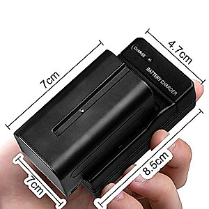 GVM 2 Pack NP-F750 Replacement Batteries and Chargers for NP-F975, NP-F960, NP-F950, NP-F930, NP-F770, NP-F750, NP-F550, DCR, DSR, HDR, FDR, HVR, HVL and LED Light