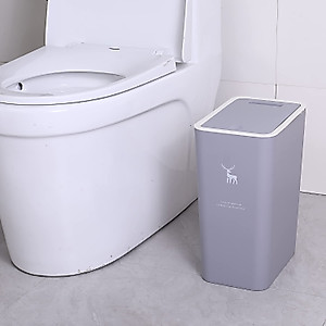 Sooyee 14 litres Bathroom Trash Can with Lid,3.7 Gallon Kitchen Garbage can for Powder Room,Bedroom,Kitchen,Bathroom,Craft Room,Office,Black