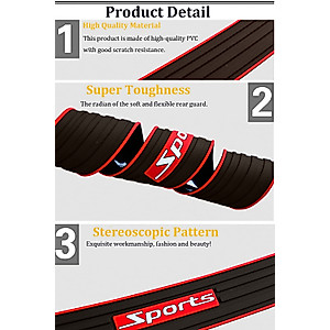 Pincuttee Rear Bumper Protector Guard for Car,Black Rubber Scratch,Resistant Trunk Door Entry Guards,Accessories Trim Cover,35.4"X2.87" for Most of Car&SUV(1 Pack,Black Sport)