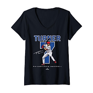 Number and Portrait Trea Turner Philadelphia MLBPA V-Neck T-Shirt