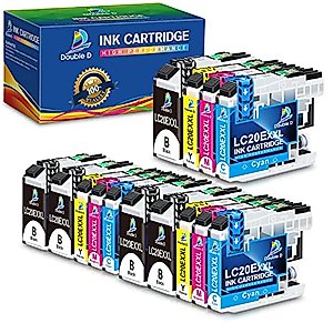 DOUBLE D Upgraded LC20E Compatible Replacement for Brother LC20E LC-20E XXL Ink Cartridges for Brother MFC-J985DW J775DW J5920DW J985DWXL Printer (5BK+3C+3M+3Y) 14 Pack-Updated Version