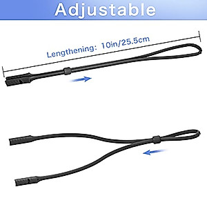 A'ceisme Glasses Strap, Eyeglasses Strap Holder for Sports, Silicone Sunglasses Strap for Men Women Kids, Adjustable Eye Glasses String Strap Eyewear Retainers,Eyeglass Straps, 2PCS，Black (20 inches)