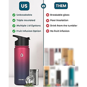 18 oz Insulated Tea Mug with Infuser and Lid - Tea Tumbler, Travel Mug, Portable Flask