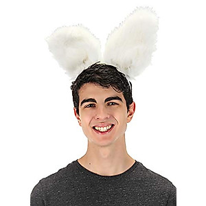 elope White Bendable Adjustable Bunny Ears Plush Costume Headband for adults kids Standard