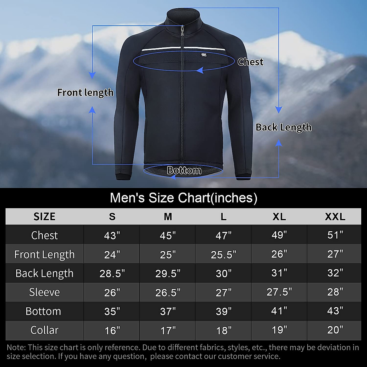 Souke Sports Men’s Winter Warm Cycling Jacket Windproof Running Water Resistant Thermal Breathable Softshell Windbreaker Reflective for Bike Riding Black (Black，X-Large)