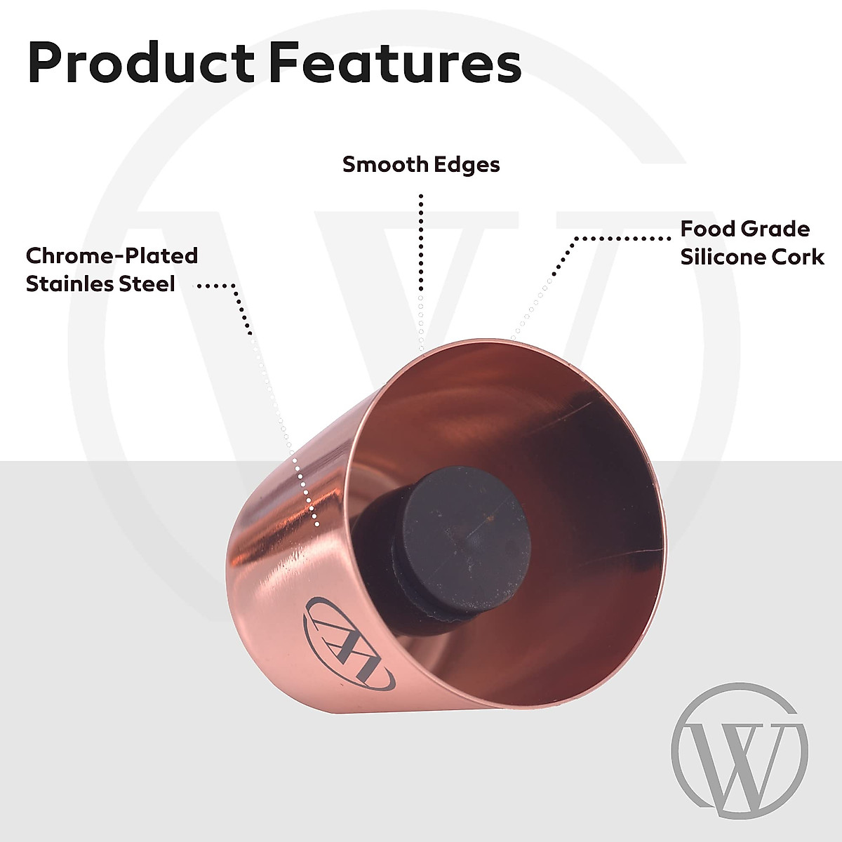 2-PACK Wine Bottle Stopper, Plug with Silicone, Wine Saver, Keeps Wine Fresh, Best Wine Gift For Wine Lovers (Rose Gold)