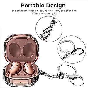 Miimall Compatible with Samsung Galaxy Buds 2 Pro 2022/ Galaxy Buds 2 Case 2021/ Galaxy Buds Pro Case 2021/ Galaxy Buds Live 2020 Case Cover Crystal Case for Samsung Earbuds with Keychain(Clear)