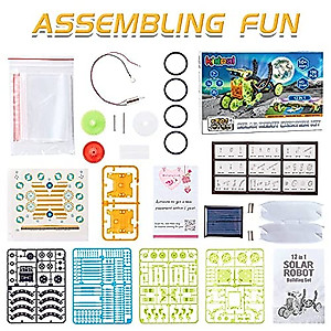 Kidpal Solar Powered Kit Robotics Science Kit for Kids 8 9 10 11 12 Year Old Boys & Girls Engineering Toys Build Your Own Robot Kit STEM Robot Building Kit for Teen Boys Age 8 9 10