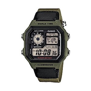 Casio Men's AE1200WHB-3BV 10 Year Battery Watch