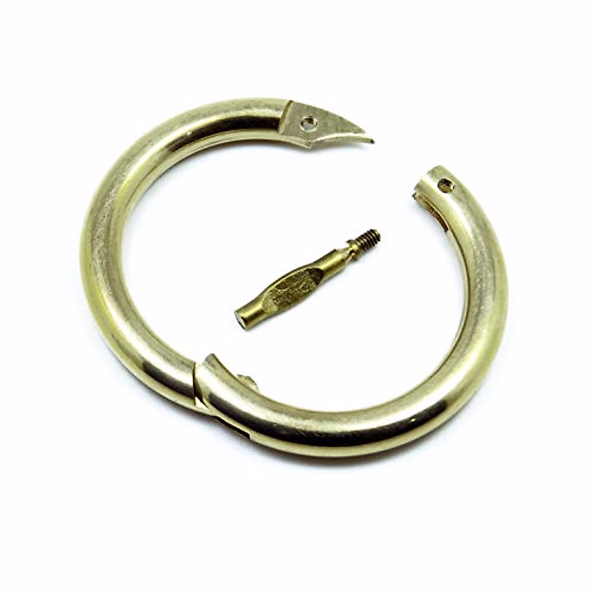 Superior Bull Nose Ring 3" + Screw Brass Cattle Cow Veterinary Instruments (1)
