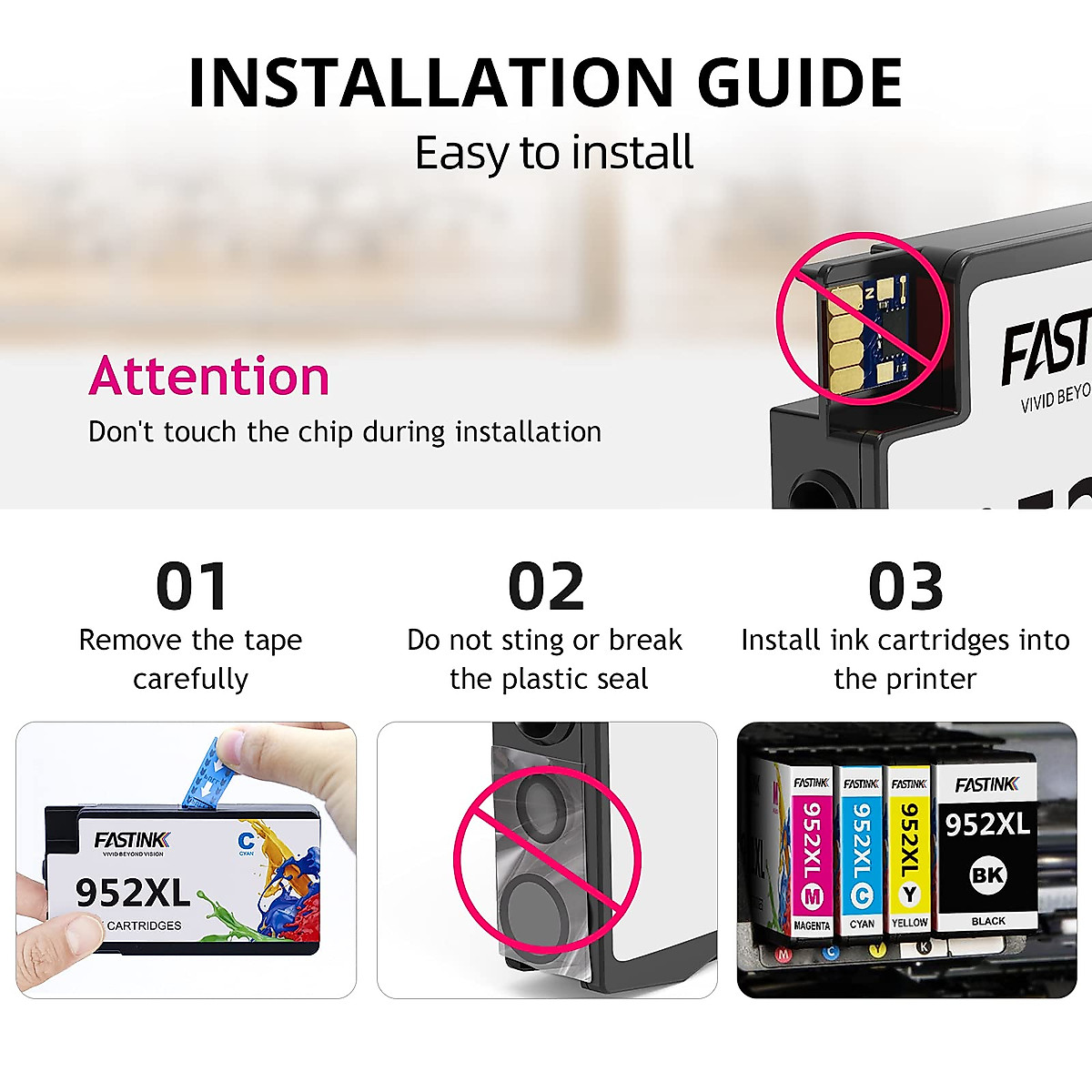 FASTINK Compatible HP 952XL 952 XL Ink Cartridges Combo Pack Replacement for HP OfficeJet Pro 8710 Printer Ink Cartridges 7740 8210 8702 8715 8725 Printers Ink Cartridges