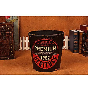 Meltset M Leather Trash Can Round Recycling Wastebasket for Office Bedroom Kitchen Bathroom 10 Liter