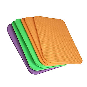 BESPORTBLE 6pcs Yoga Knee Pad Yoga Pilates Floor Exercise Knee Mat Non Slip Fitness Practice Knee Elbow Cushion Yoga Supplies for Women Men (Random Color) (39 x 21 x 0.6cm)