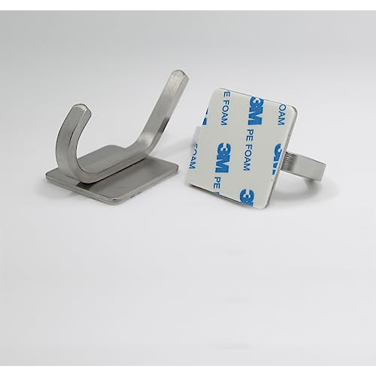 ousun Self Adhesive Wall Hooks Heavy Duty, Brushed Stainless Steel Towel Hook Coat Hook (4-Pack Hooks)