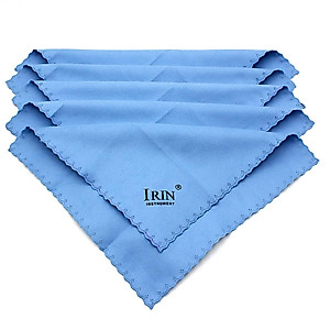 Mowind 5pcs Microfiber Polishing Cleaning Cloth for Musical Instrument Guitar Piano Violin Sax Clarinet Flute Universal