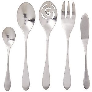 Knork Original Cutlery Utensils Flatware Set, 45 Piece (service for 8), Silver Matte