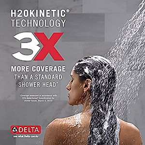 Delta Faucet Trinsic 3-Setting Matte Black Shower System Including Black Shower Head, Handheld Shower, Shower Handle, Shower Diverter and Shower Valve Kit, Delta Shower Trim Kit, Matte Black