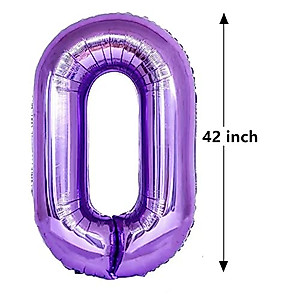 EMAAN Purple Number 40 Balloons, Birthday Mylar Foil Helium Digital Balloon, 42 Inch
