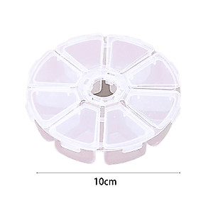 Pill Organizer, BPA Free Travel Pill Box Case Pill Medicine Vitamin Organizer Box, 8 Grids Nail Art Gem Guitar Picker Jewelry Beads Organizer Storage Case Box White