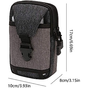 Phooyeejoon Universal Belt Cell Phone Holster, Belt Clip Phone Cover Utility Phone Waist Belt Bag Hip Wallet Pouch for 7'' Smartphone, Nylon Canvas Construction