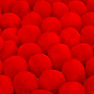 40 Pieces Christmas Red Pom Poms Crafts Acrylic Pom Poms Balls Costume Pompoms Decorations for DIY Hobby Supplies Christmas Holiday Costume Accessories Party Decorations, 1.5 Inch, Over 6 Years Old