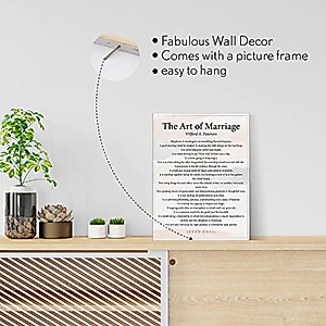 Motivational the Art of Marriage Quote Canvas Painting Framed Wall Art Decor for Home Living Room, Inspirational Marriage Poem Canvas Poster Print Decorative Wedding Gift