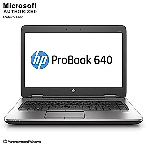 HP ProBook 640 G2 Laptop, 14-inch HD Display, Intel Core i5-6300U Up to 3.0GHz, 8GB RAM, 256GB NVMe SSD, Display Port, Wi-Fi, Bluetooth, Windows 10 Pro (Renewed)