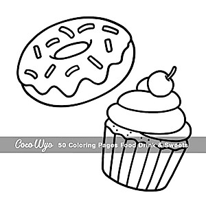 Food Drink & Sweets: Coloring Book for Adults and Kids, Bold and Easy, Simple and Big Designs for Relaxation Featuring a Variety of Foods, Drinks, Desserts and Fruits (Bold & Easy Coloring)