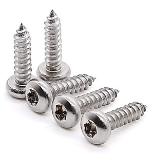 #8 x 5/8" (50 pcs) Pan Torx Head Self Tapping Screws Wood Screws, 304 Stainless Steel 18-8, Full Thread Coverage, Round Torx Head Sheet Metal Screws