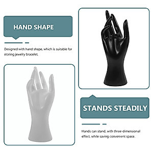 Cabilock 2pcs Hand Mold Ornaments Hand Jewelry Display Holder Mannequin Hand Display Necklace Holder Desktop Stand Bracelet Display Stand Female Mannequin Vinyl Human Body Wristband White