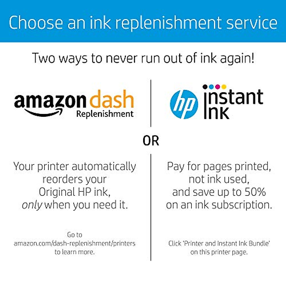 HP Envy 5055 Wireless All-in-One Photo Color Printer, HP Instant Ink & Amazon Dash Replenishment Ready (M2U85A) (Renewed)