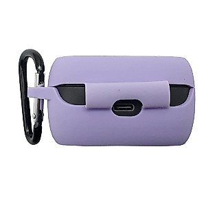 Silicone Carrying Case Compatible with Jabra Elite 3,Seadream 2Pack Portable Silicone Scratch Shock-Absorbing Protective Cover Skin with Carabiner (Pink+Purple)