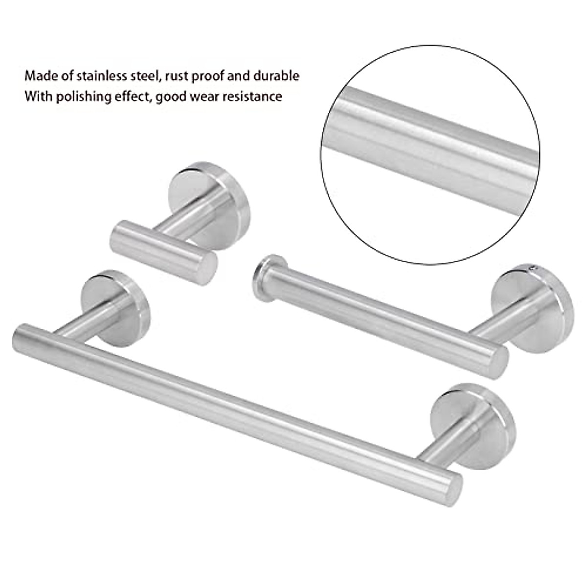 Punch-Free Towel Rack,Otufan Stainless Steel Hangable Towel Rod Free Punch Storage Single Rod Cabinet Bathroom Hanger Suitable for Bathroom Kitchen(#1)