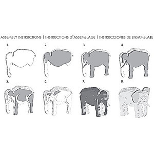 TruTru Elephant European 3D Puzzle DIY Craft Kit; Arts and Crafts, Model Kit