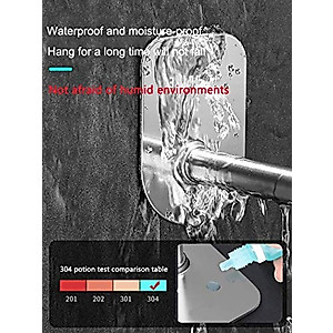 2-Section Stainless Steel Clothes Hanger Storage, Retractable Space Saving Clothes Hanger Storage Organizer, Wall Mount Clothes Rack Organizer, Adhesive or Drilling Installation(Length 10.6") 1