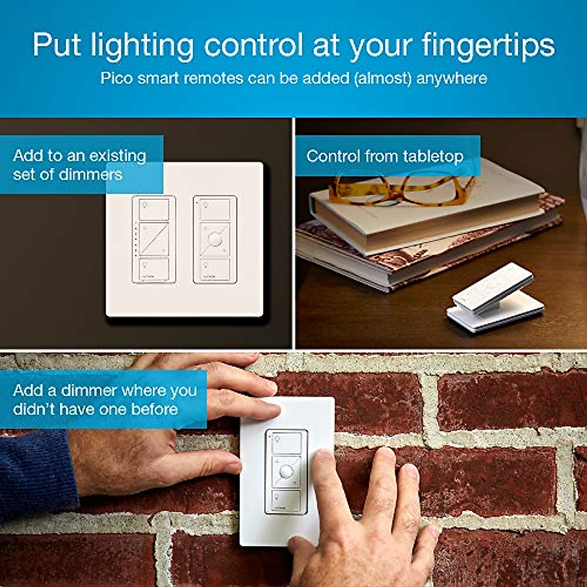 Lutron Caséta Wireless Pico Smart Remote Wall-Mounting Kit | PJ2-WALL-WH-L01 | White