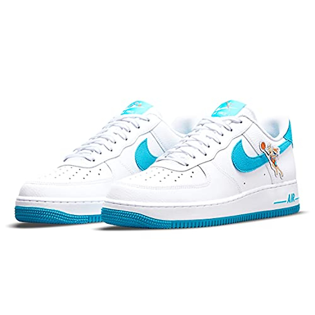 Nike Men's Air Force 1 Low Space Jam Tune Squad, White/Light Blue Fury/White, 10
