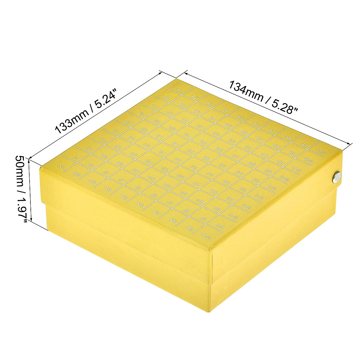 uxcell Centrifuge Tube Freezer Storage Box 100-Well Waterproof Cardboard Holder Yellow for 1.5/1.8/2ml Micro Centrifuge Tubes