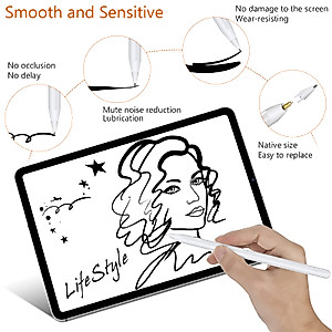 10 Pcak Pencil Tips Fit for Apple Pencil 2nd Gen iPad Pro Pencil 1st Gen & 2nd Gen,Metal Nib Wearproof,with 4 Pencil Tip Cover