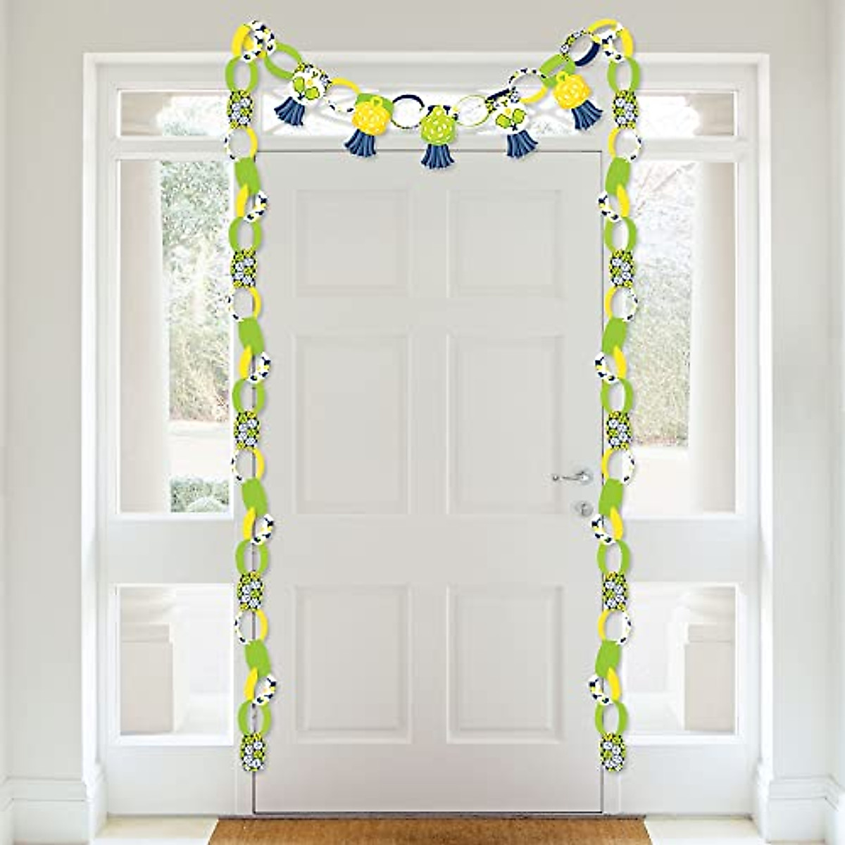 Big Dot of Happiness Let’s Rally - Pickleball - 90 Chain Links and 30 Paper Tassels Decoration Kit - Birthday or Retirement Party Paper Chains Garland - 21 feet