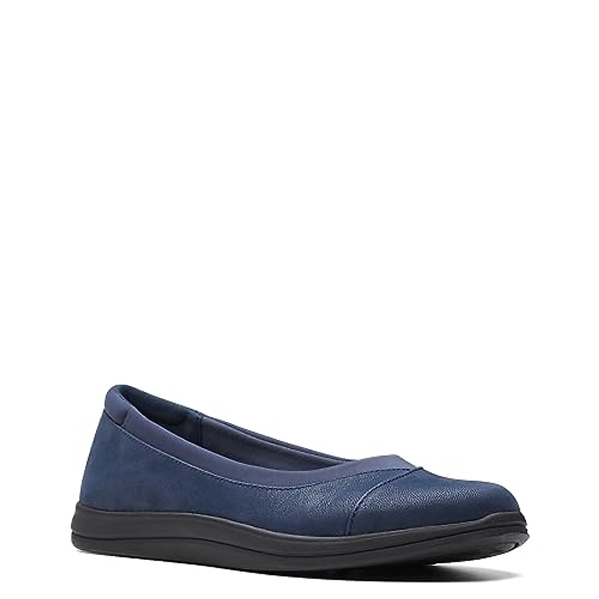 Clarks Women's Breeze Ayla Ballet Flat, Navy, 7