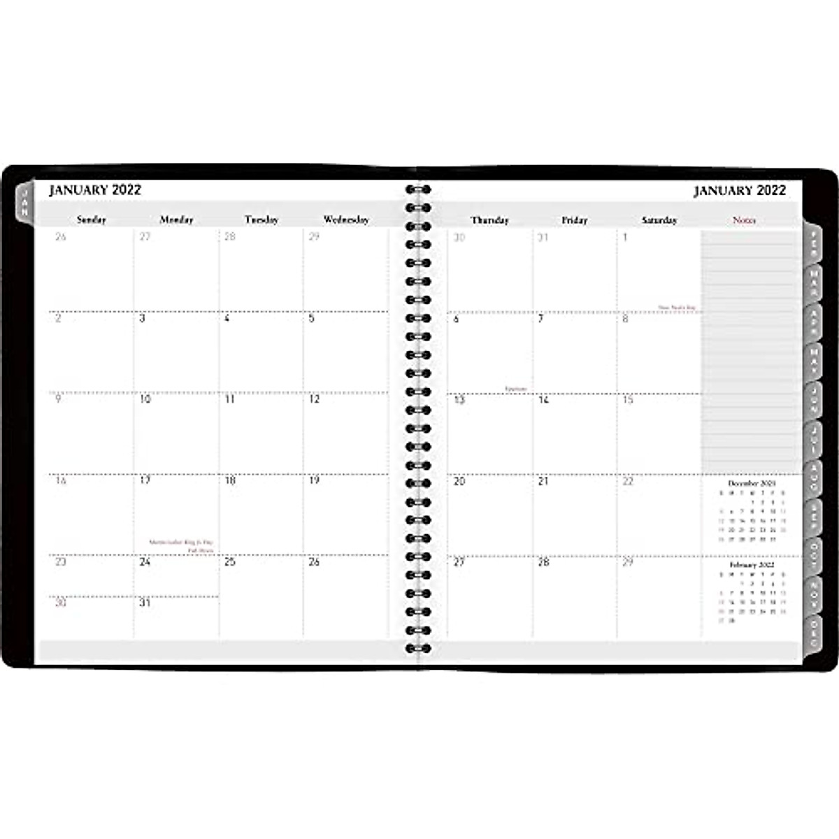 Office Depot® Brand 13-Month Monthly Planner, 7" x 9", Black, January 2022 To January 2023, OD711100
