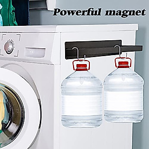 Hlimior Magnetic Hanger Organizer,Hanger Storage Rack for Washing Machine Rack,Hanger Stacker for Closet Laundry Room,Space Saving Clothes Hanger Storage Rack（Black）