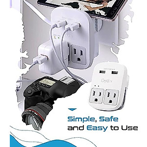 Ceptics Safest Travel Adapter Kit, Dual USB for iPhone, Chargers, Cell Phones, Laptop Perfect for Travelers - 3.6A with Qc. 3.0 Charge Faster