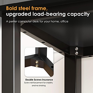 Need Small Desk, 39.4 inches Sturdy Writing Desk for Small Spaces, Small Computer Desk Teens Desk Study Table Laptop Desk Home Ofice Desk, Black Metal Frame, Black